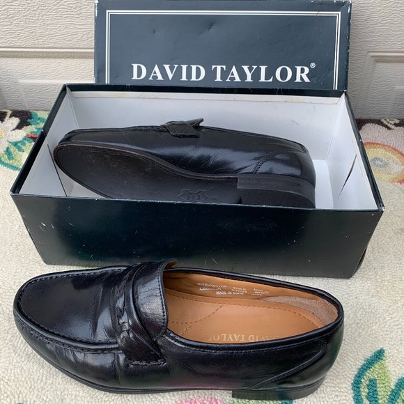 David Taylor | Shoes | David Taylor Black Leather Loafers Mens Dress ...